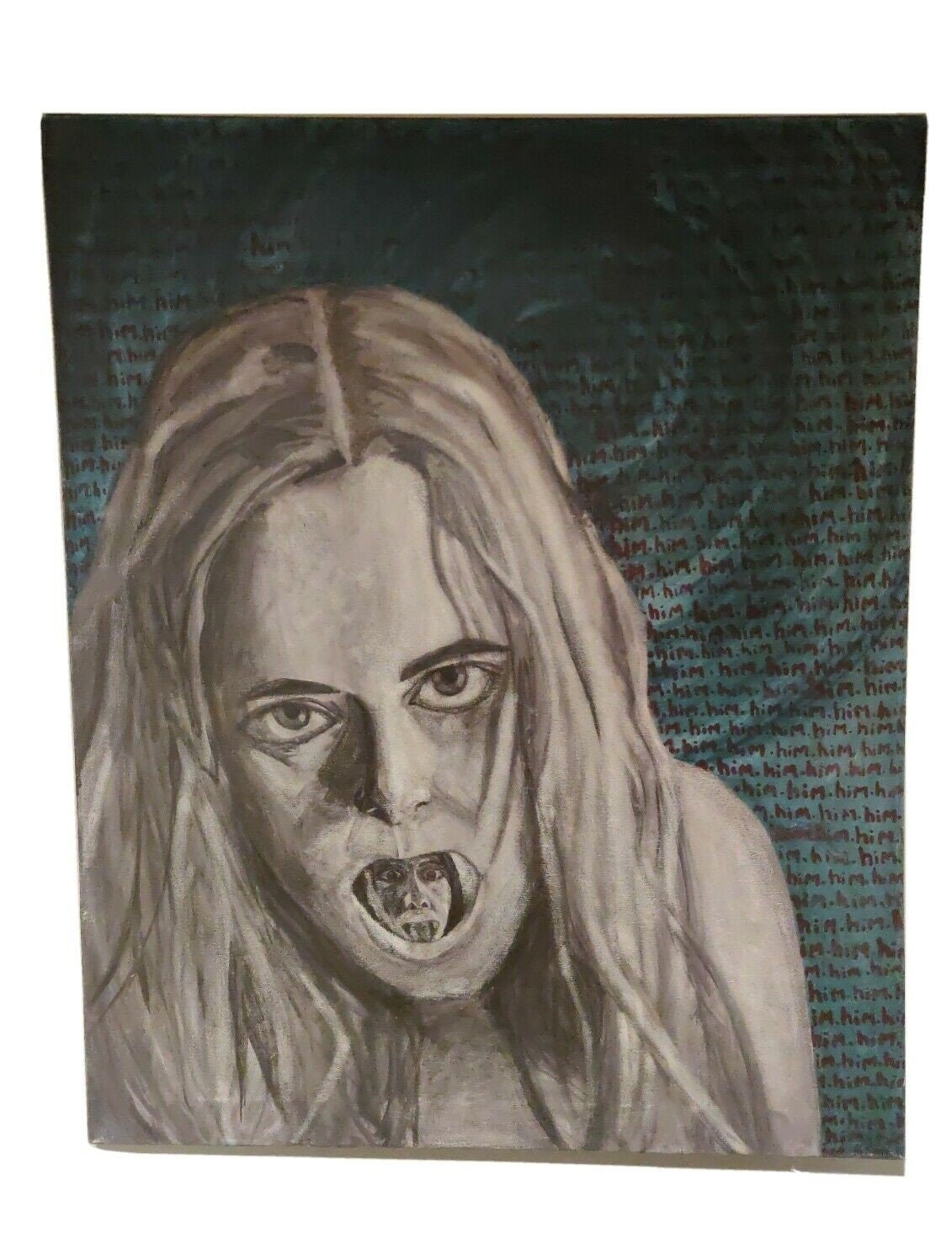 Painting of Demonically Possessed Girl -31.5 X 25.5" -spooky Original ...