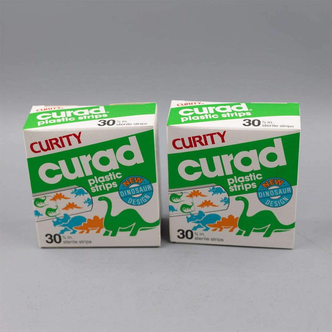 Vintage 1992 Curity Curad Kids Dinosaur Bandages Plastic Strips - Etsy