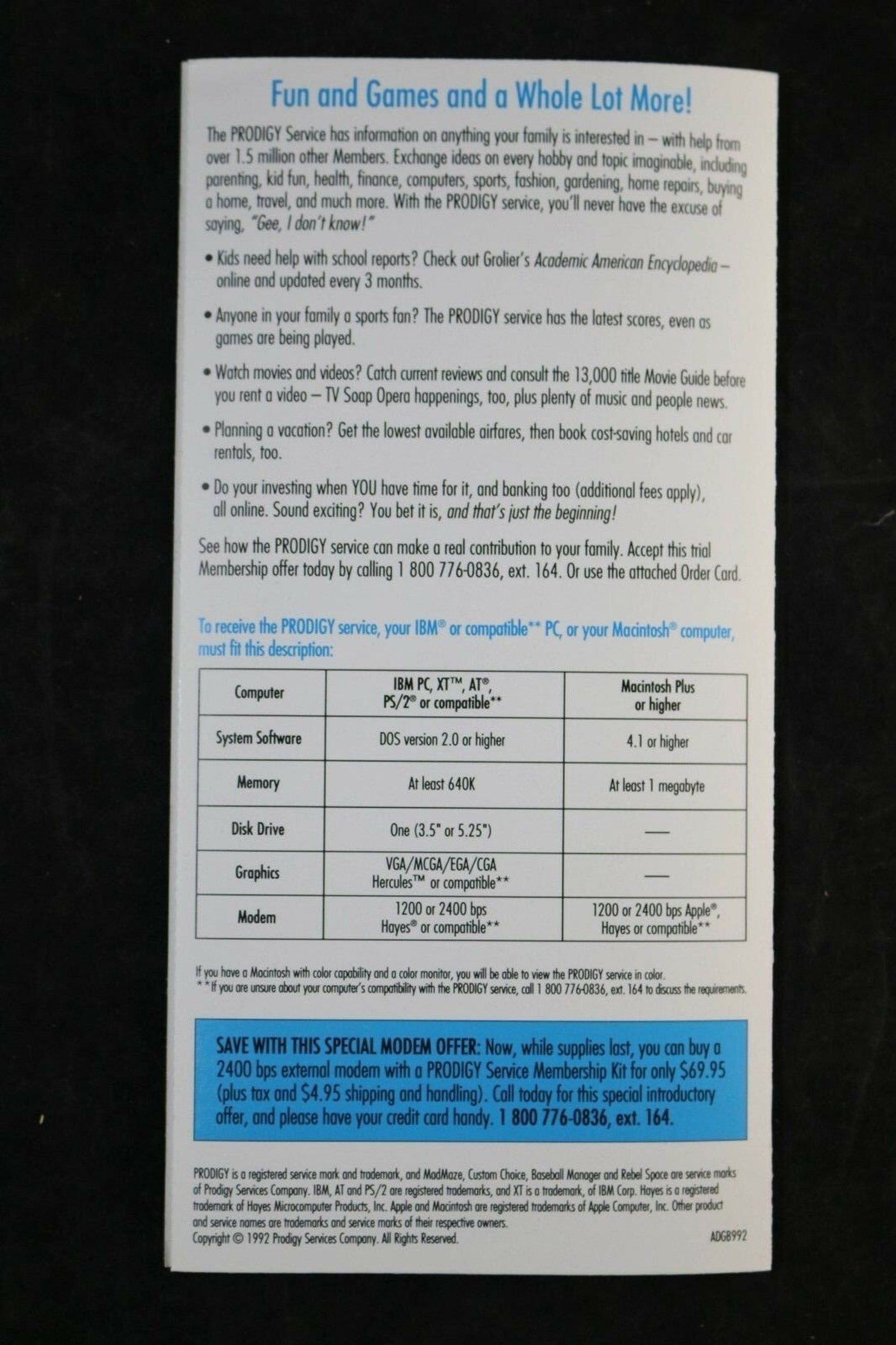 Vintage 1992 Prodigy Internet Service Online Gaming Brochure - Etsy