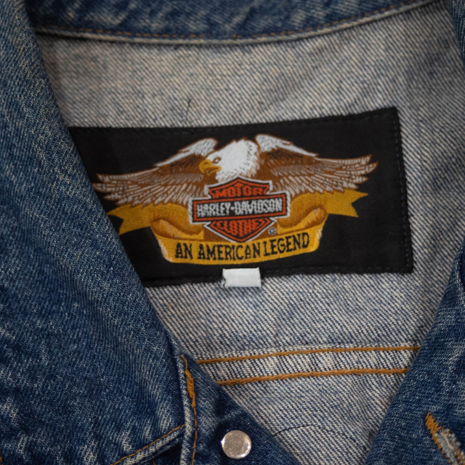 Harley Davidson Owners Group Denim Vest Vintage Men's Large Made in USA ...