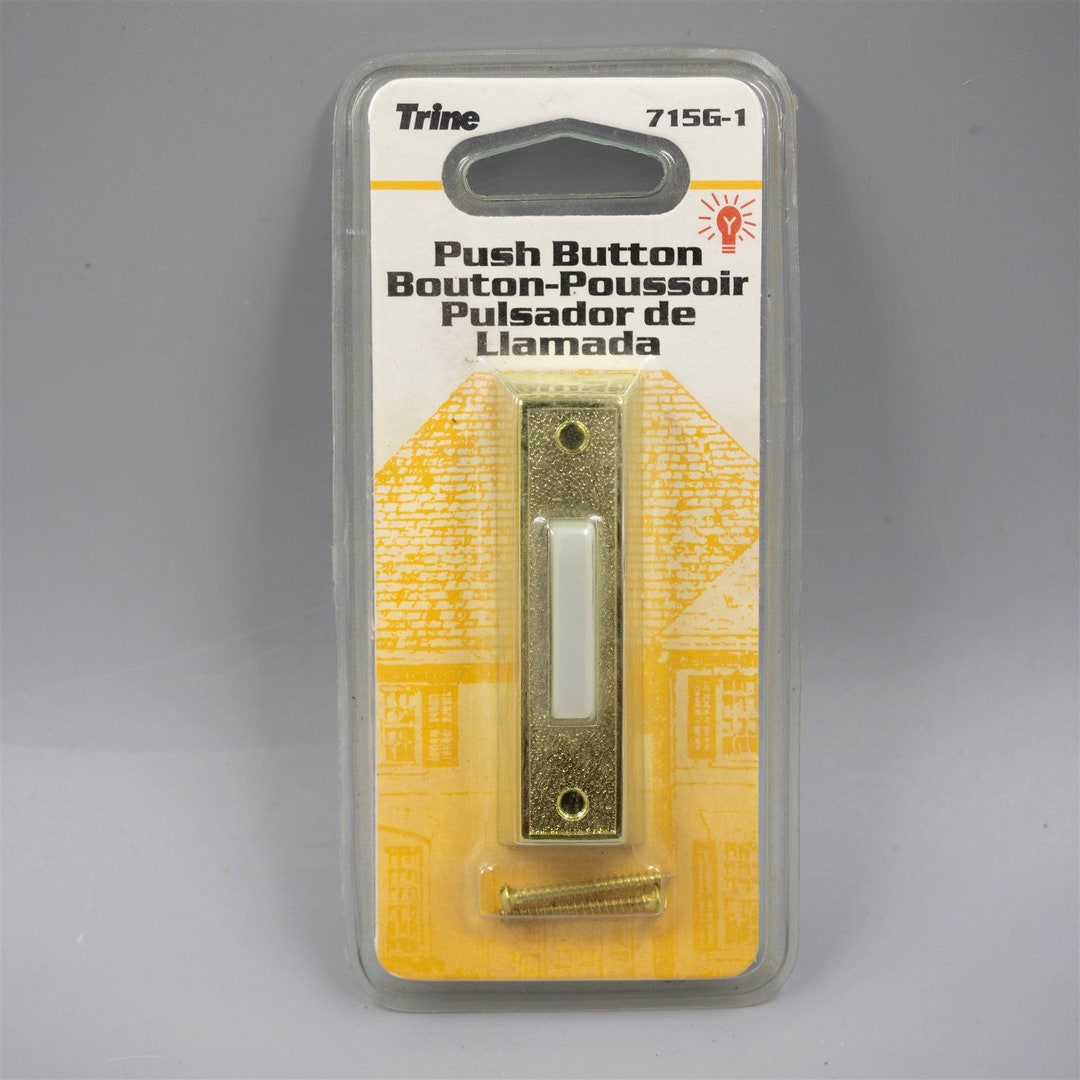 Trine Vintage 1999 Push Button Doorbell Shiny Gold Plastic White Button 715G-1 - Etsy