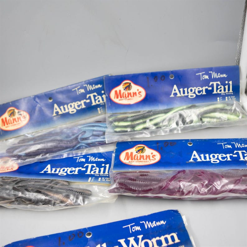 Tom Mann's Bait Company Vintage 1980s Lot of Auger-tail & Jelly Worm - Etsy