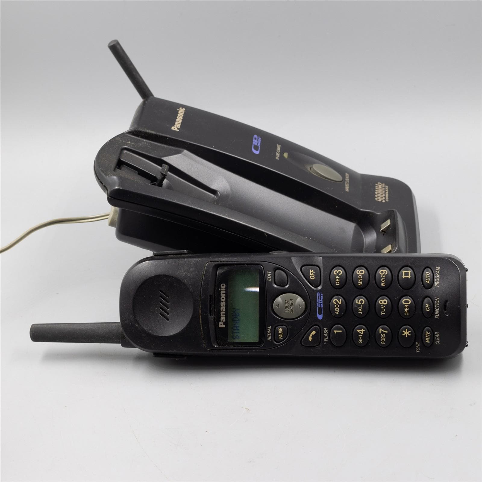 Vintage Early 2000s Panasonic Cordless Phone 900 Mhz Black W Belt Clip ...