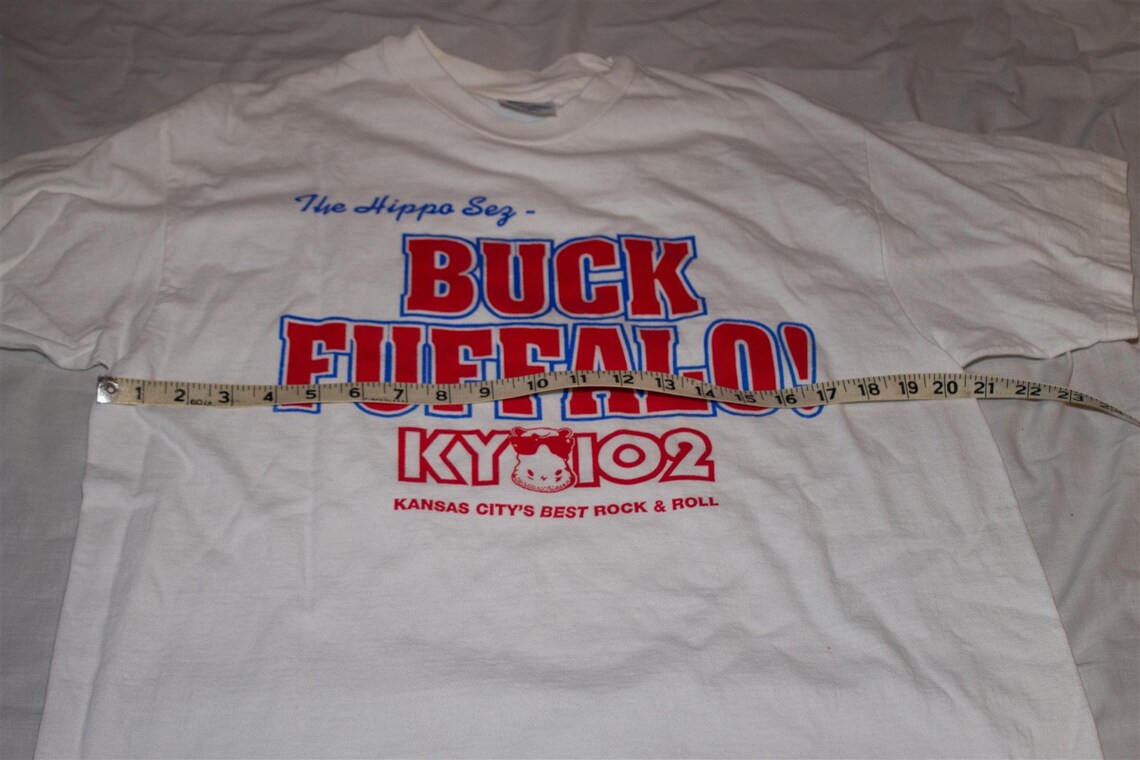 Vintage 1980s Buck Fuffalo KY102 Kansas City Rock Radio Station Tee L ...