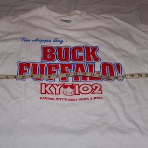 Vintage 1980s Buck Fuffalo KY102 Kansas City Rock Radio Station Tee L ...