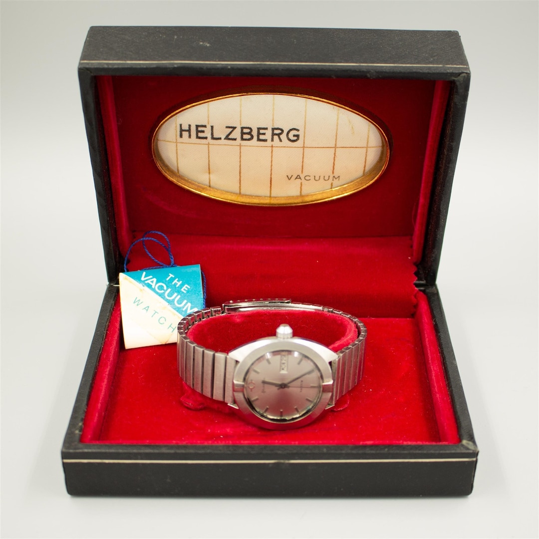 Helzberg Vacuum Men's Wrist Watch Self Winding Stainless Vintage Swiss ...