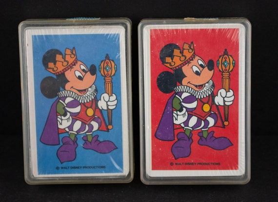 Pair of King Mickey / Goofy Joker Vintage Disneyland Playing - Etsy