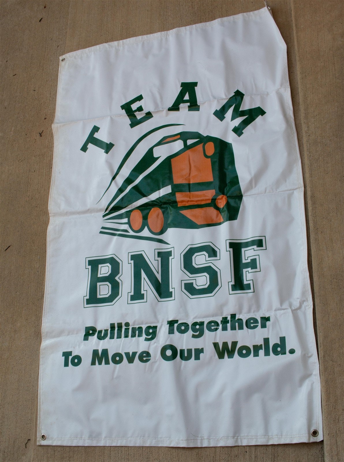 BNSF Railway Vintage Large Banner Sign pulling Together to Move Our ...