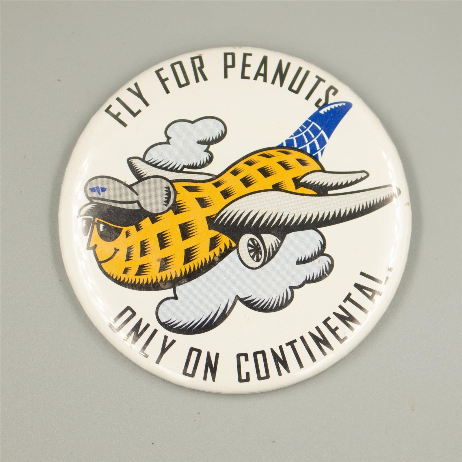 Fly for Peanuts Only on Continental Airlines -vintage Pinback Button - Etsy