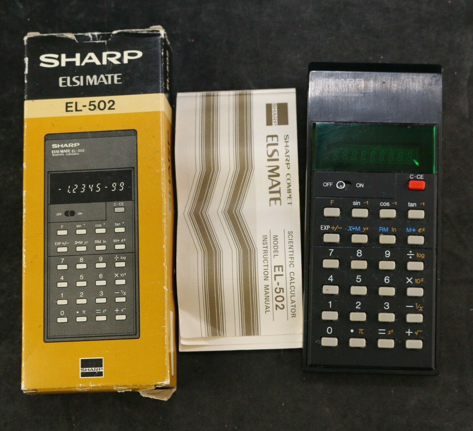 Vintage 1975 Sharp El-502 Elsi-mate Calculator -vfd Display - W/ Box ...