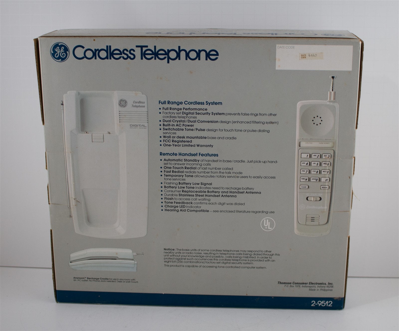 Vintage Early 1990s GE Cordless Telephone - Metal Retractable Antenna ...