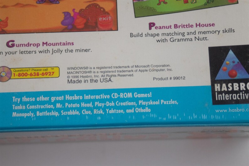 Candy Land Adventure PC Big Box Game (PC / Mac Cd-rom, Hasbro, 1996) - Etsy