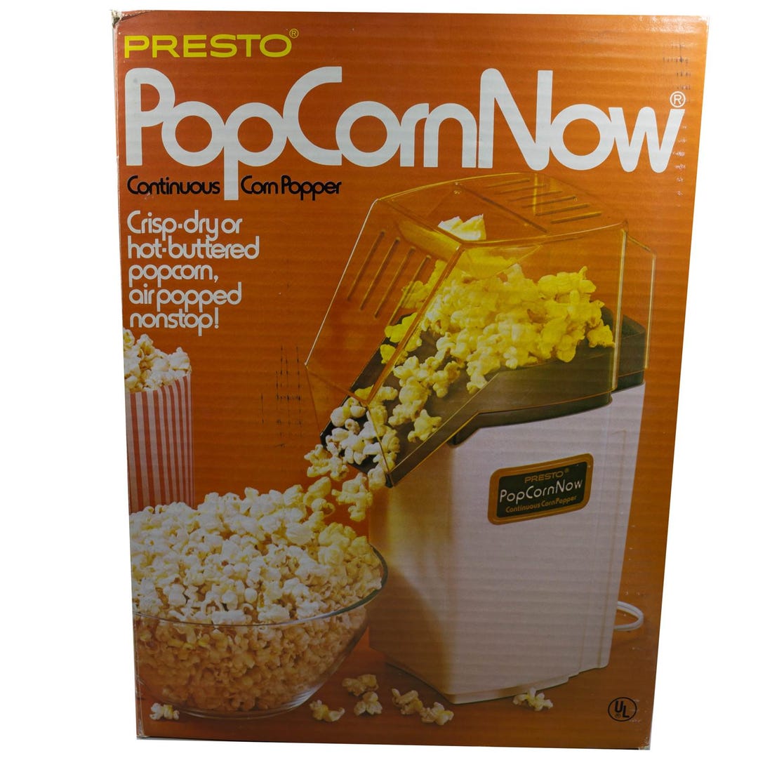 Vintage 1978 Presto Popcorn Now Empty Box Only early Air Popper - Etsy
