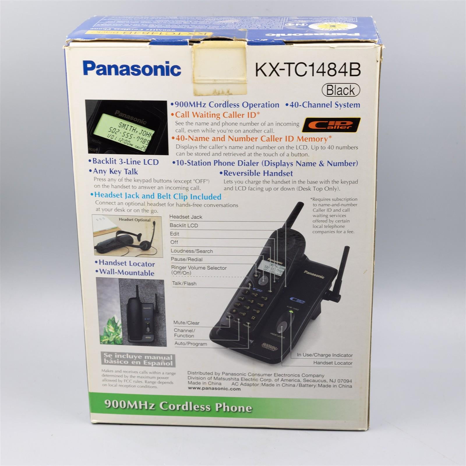 Vintage Early 2000s Panasonic Cordless Phone 900 Mhz Black W Belt Clip ...