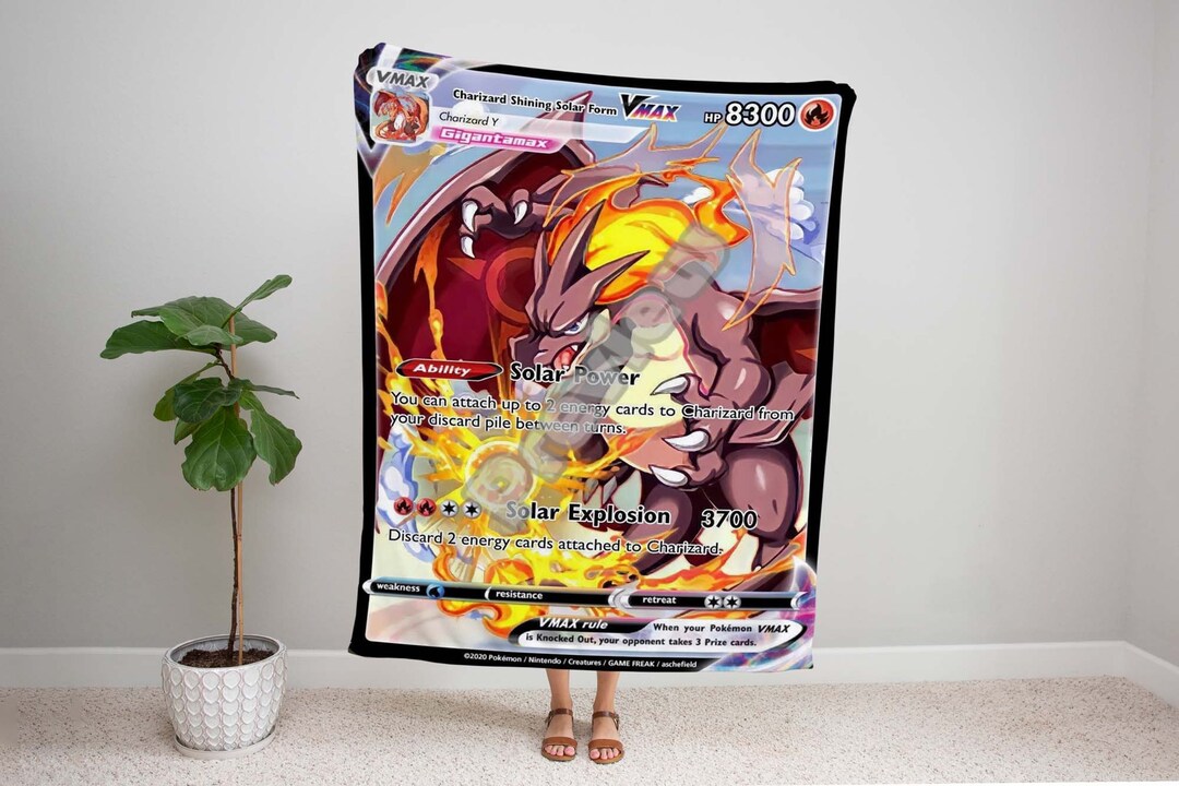Charizard Shining Solar Form VMAX Trading Card Blanket Lover - Etsy