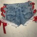 Revamped Adjustable Jean Short Shorts - Red White and Blue Size 6-8 - Etsy