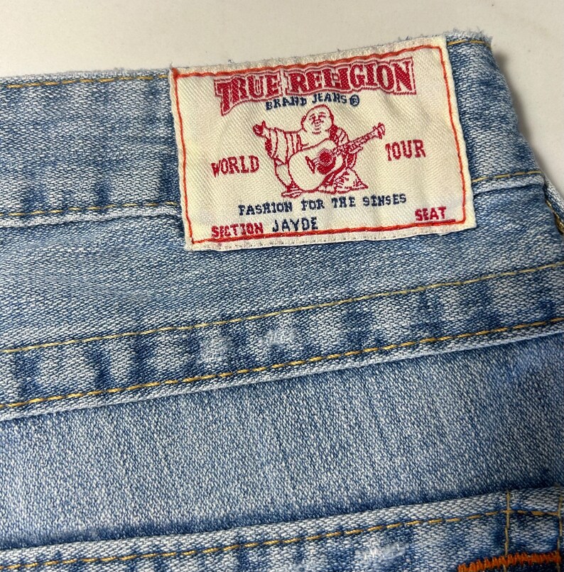 Blue Jean Revamped True Religion Long Shorts US Size 27 - Etsy