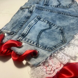 Revamped Adjustable Jean Short Shorts - Red White and Blue Size 6-8 - Etsy