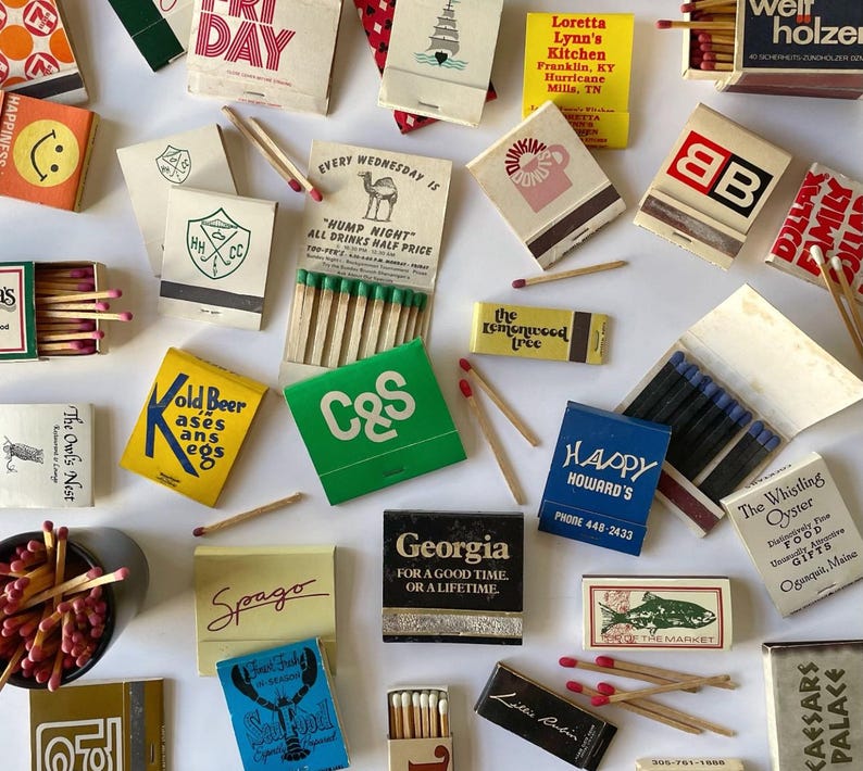 Retro Assorted Lot of 10 Collectible Vintage MCM Matchbooks and ...