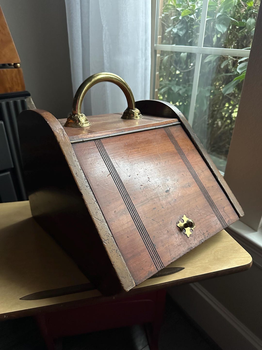 Large Antique Brass Wood Coal Scuttle Box - Etsy