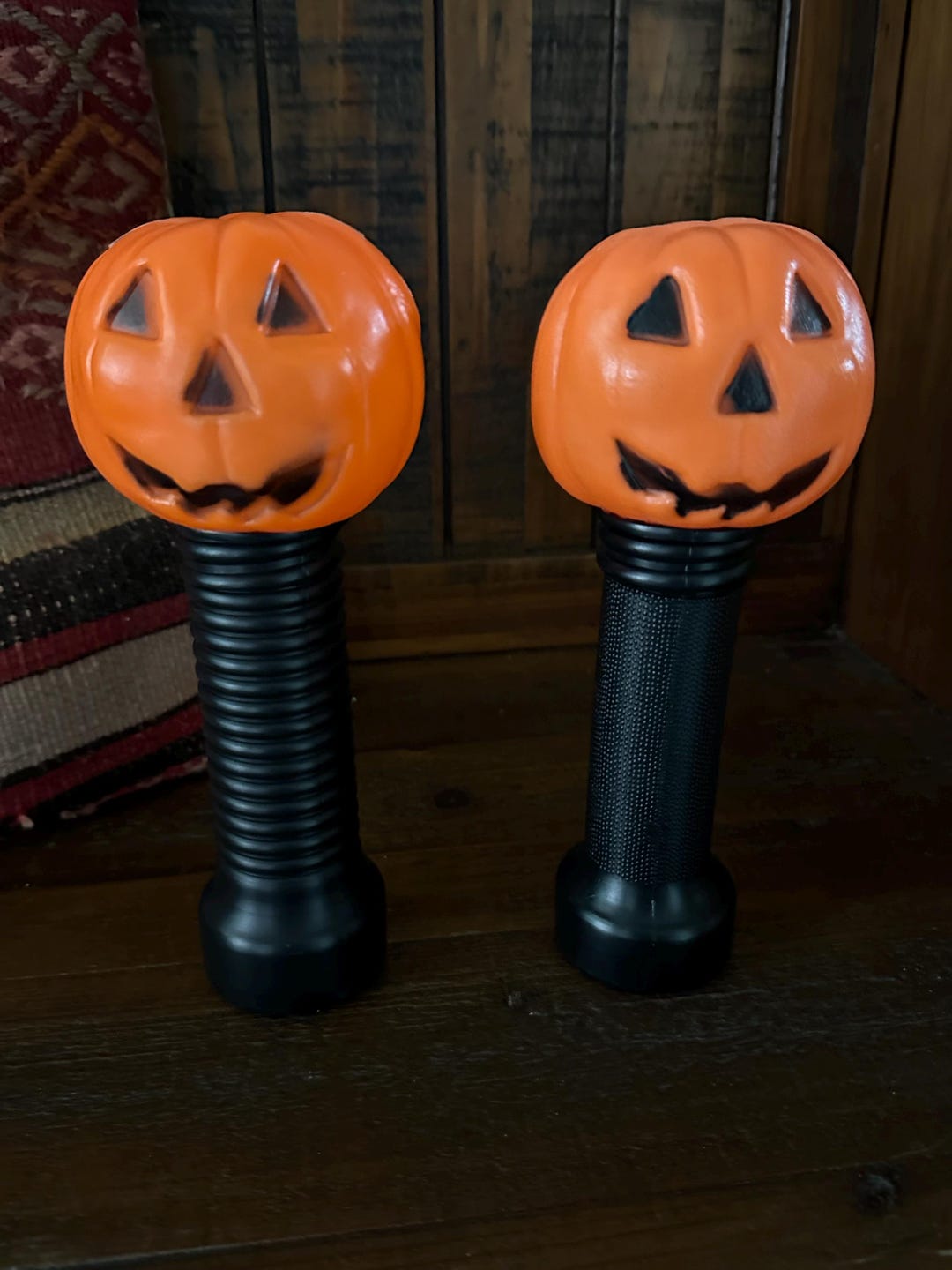 Pair of Vintage Halloween Jack O Lantern Pumpkin Blow Mold Flashlight ...