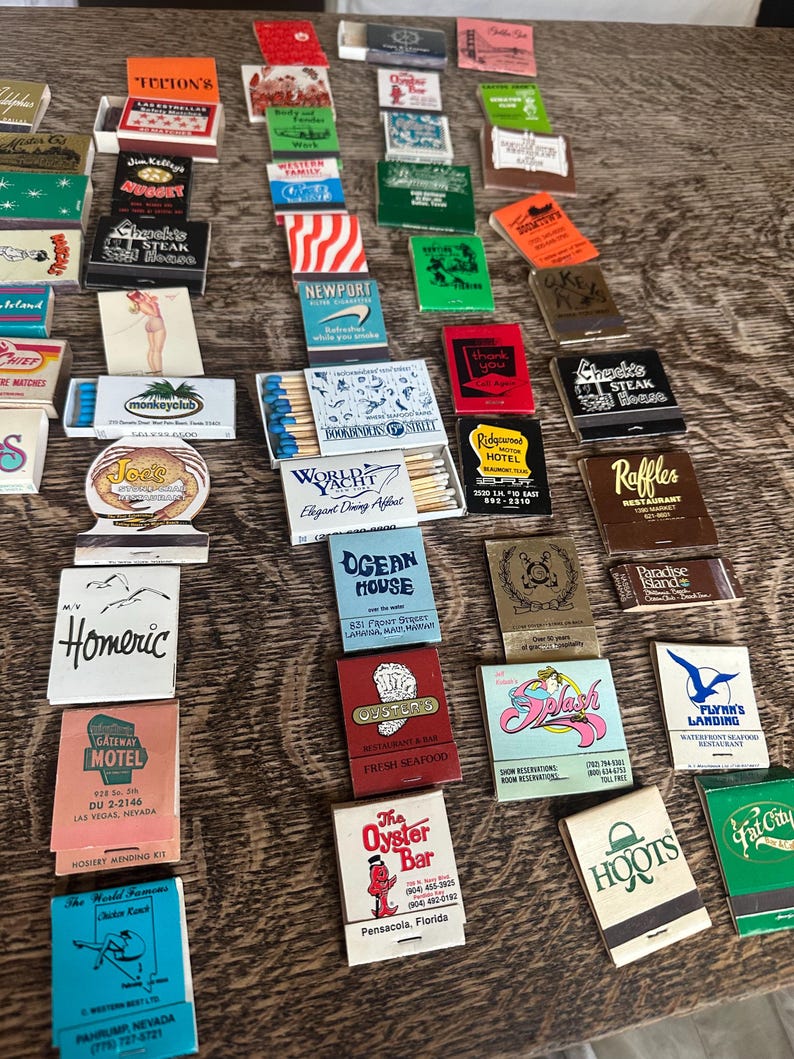 Retro Assorted Lot of 10 Collectible Vintage MCM Matchbooks and ...