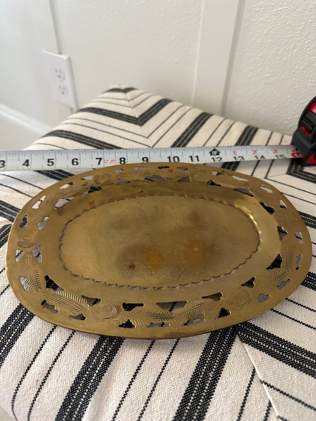 Antique Brass Platter - Etsy