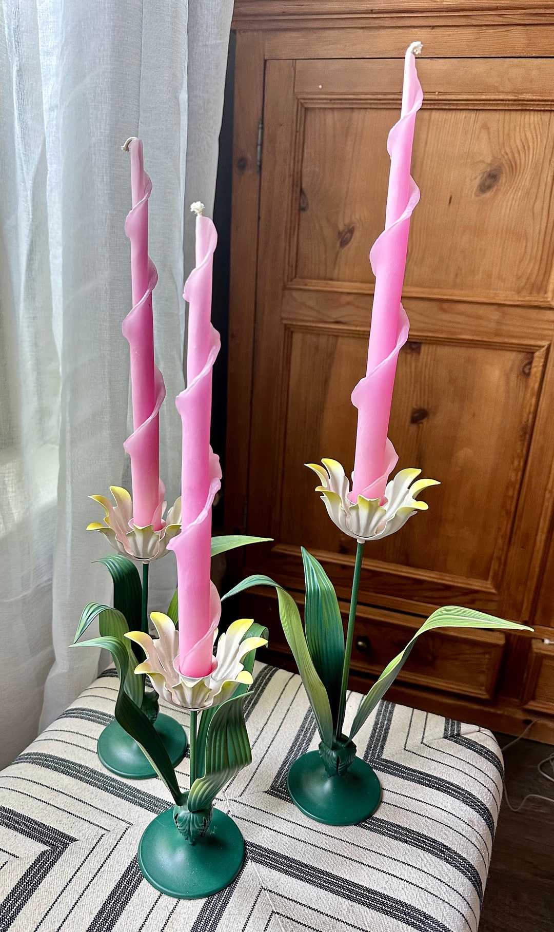 Set of 3 Vintage Italian Petite Choses Painted Tole Daffodil ...