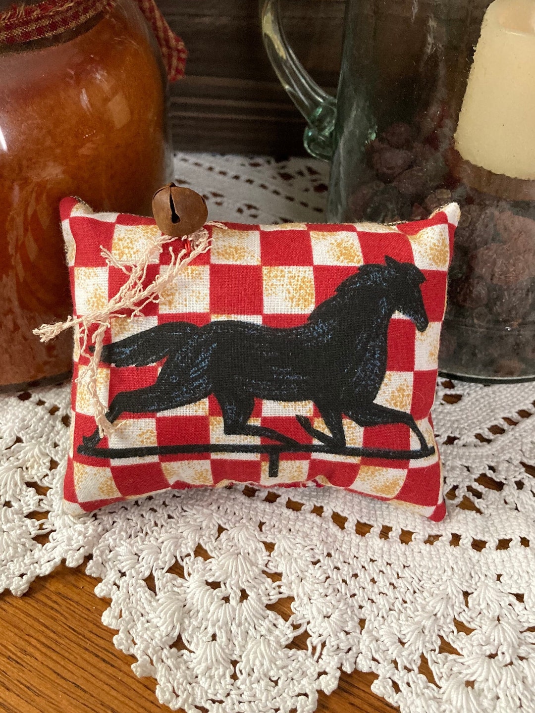 Primitive HORSE Farmhouse Pillow Tuck, Bowl Filler, Shelf Sitter, Ornie ...