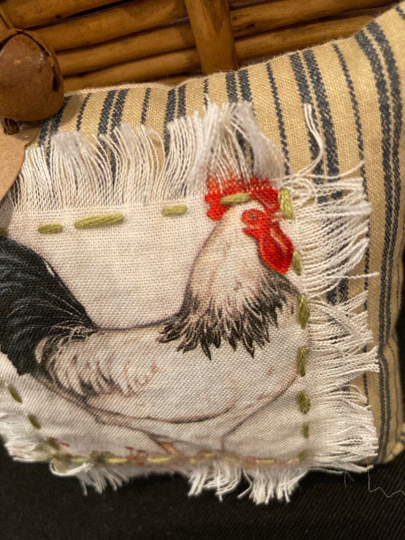 Primitive Country “RISE & SHINE” Kitchen Ornie, Chicken Hen Bowl Filler, Pillow Tuck, Country ...