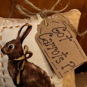 Primitive GOT CARROTS Easter Bunny Pillow Tuck, Bunny Bowl Filler ...