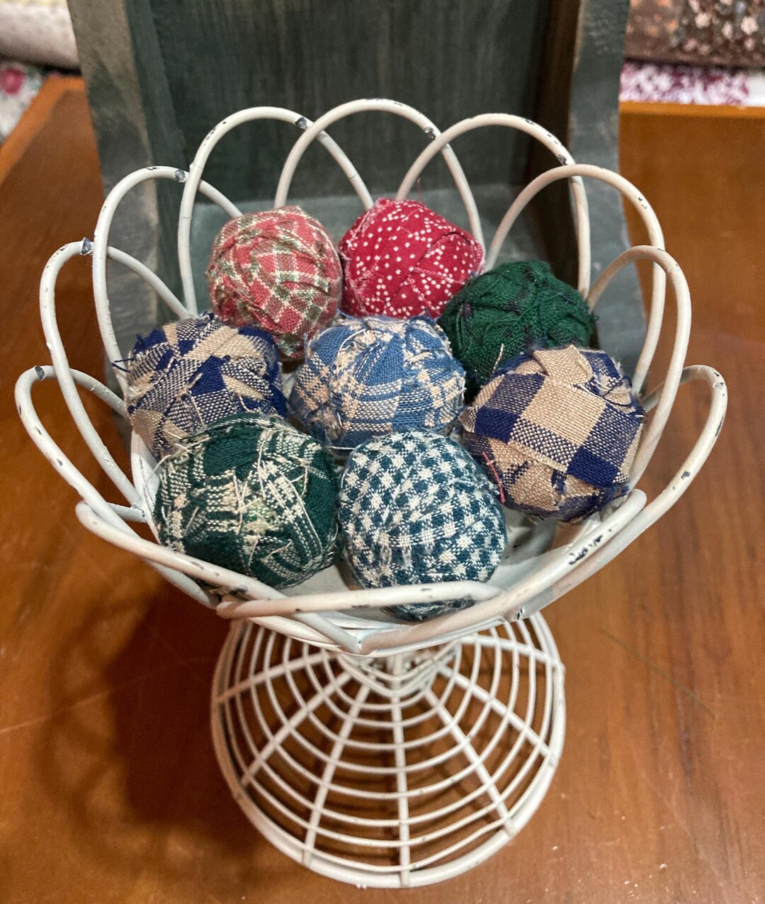 Primitive Rag Balls, Prim Accents, Handmade Fabric Rag Balls, Bowl Fillers - Etsy