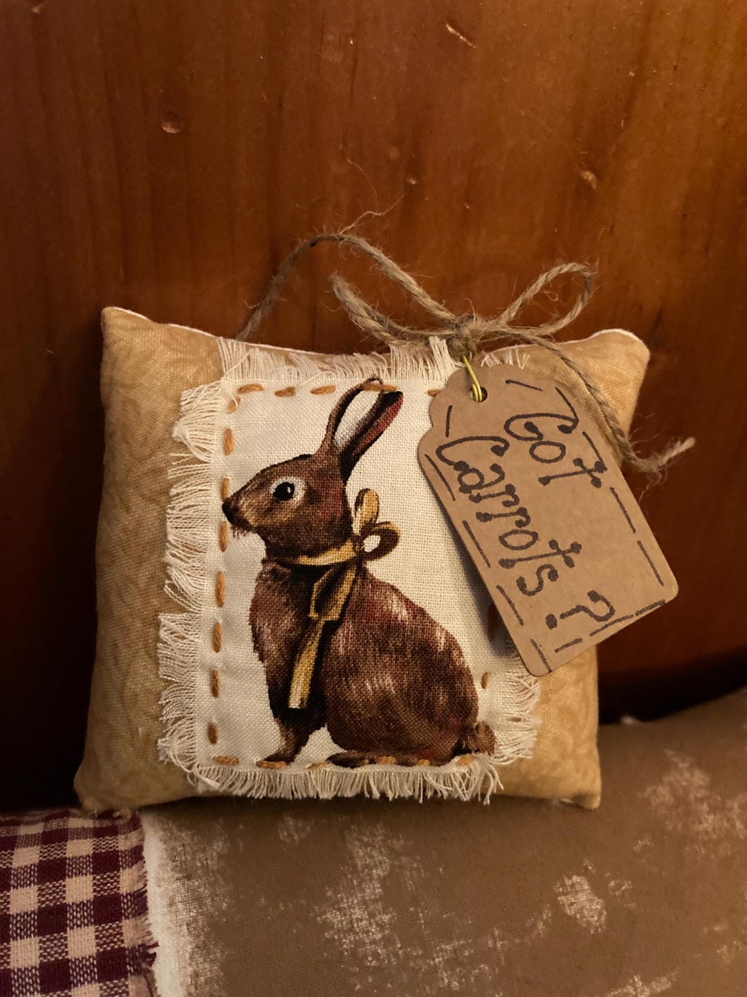 Primitive GOT CARROTS Easter Bunny Pillow Tuck, Bunny Bowl Filler ...