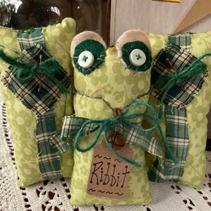 Primitive “ribbit” Frog & Lilly Pads Pillow Tucks, Bowl Fillers, Ornies ...