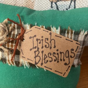 Primitive IRISH BLESSINGS St Patricks Day Pillow Tuck, Bowl Filler ...