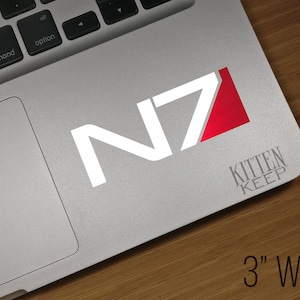 Mass Effect N7 Vinyl Decal | With Metallic Red | Gaming Logo | Gifts ...