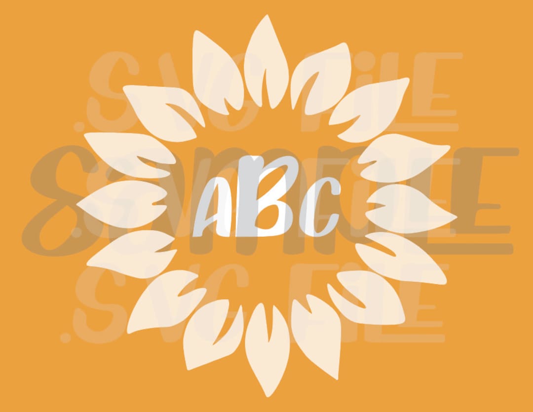 SVG | Sunflower Petals | for Monogram, Photo, Text | SVG Only - Etsy