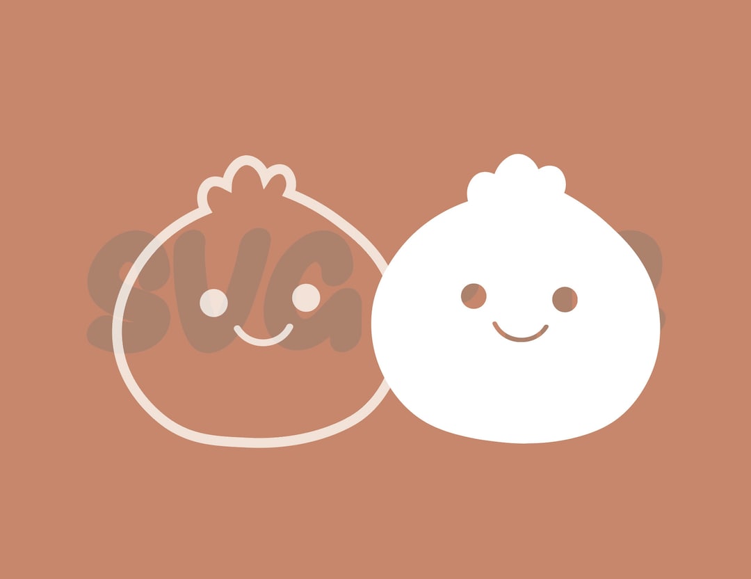 SVG | Bao Bun Siopao Asian Happy Love Twin Friends Happy Smile Baby ...