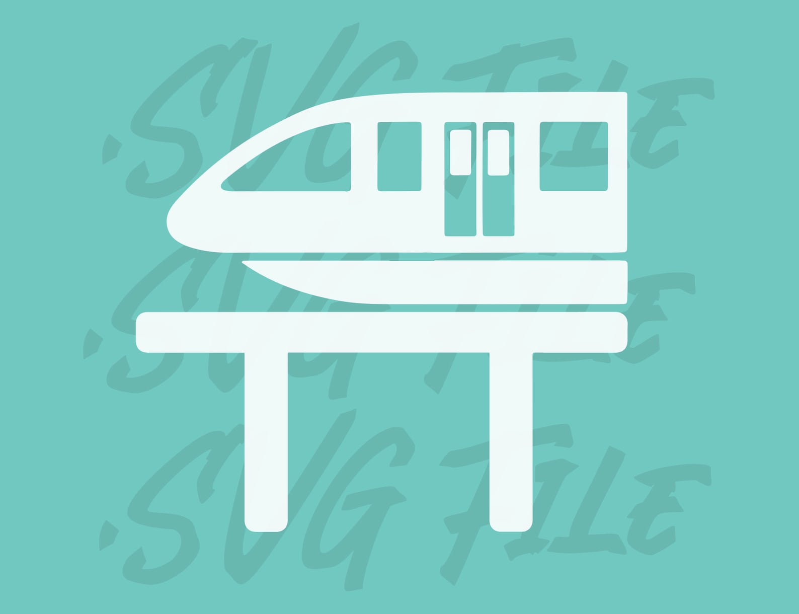 SVG in Black | Monorail Fun Vacation Travel Train Cute Theme Park ...