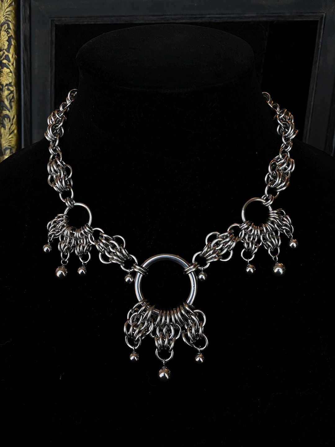 Medieval O-ring Pendant Stainless Steel Chainmail Necklace - Etsy