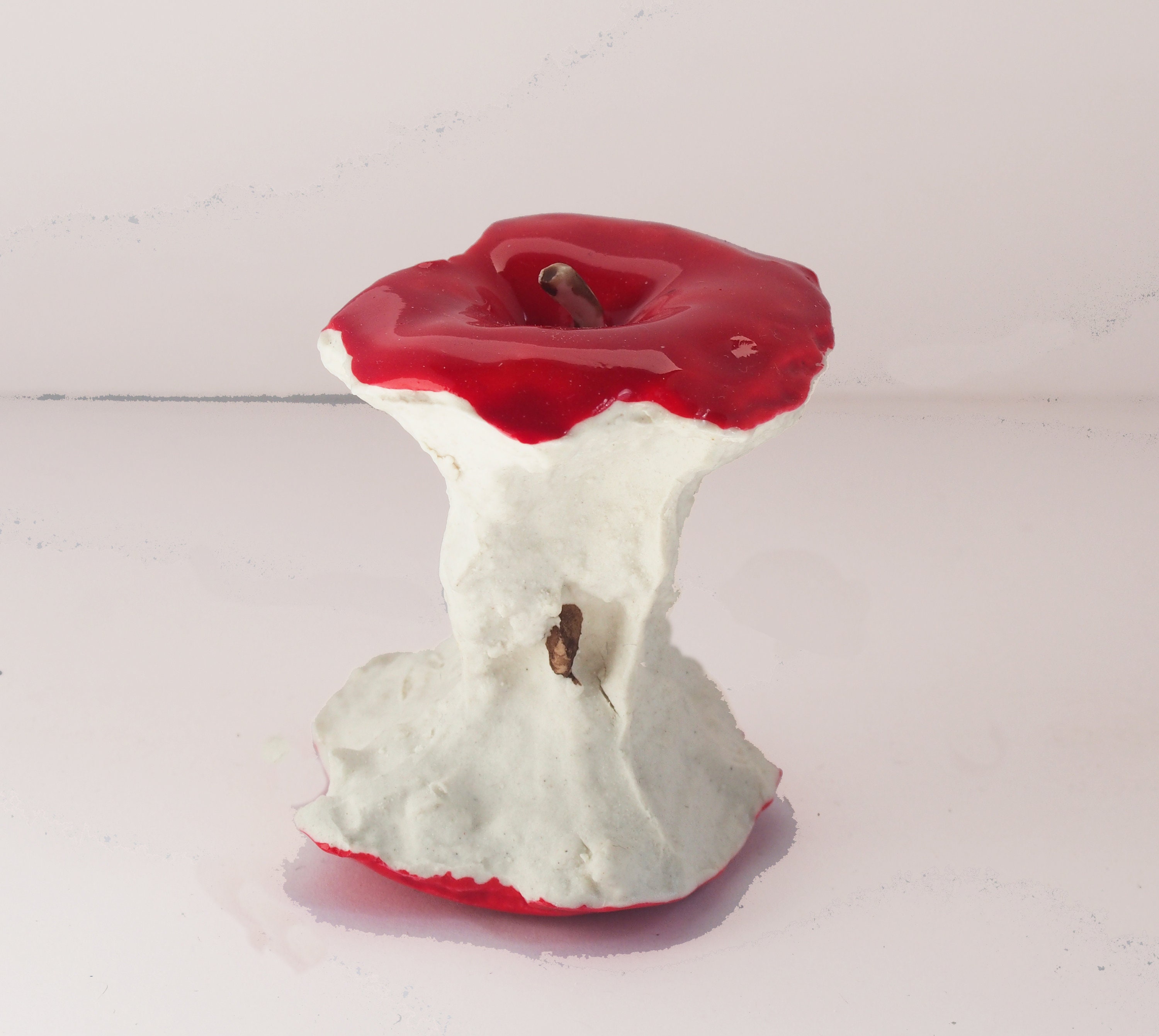 Ceramic Apple Decor, Original Fruit Sculpture. Red and White Hyper ...