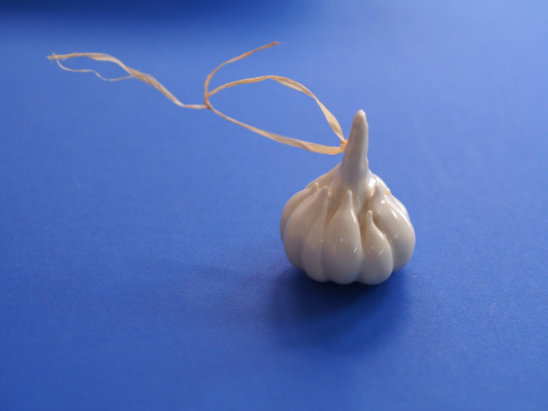 White Garlic Porcelain Sculpture. Ceramic Figurine Artwork for Good ...