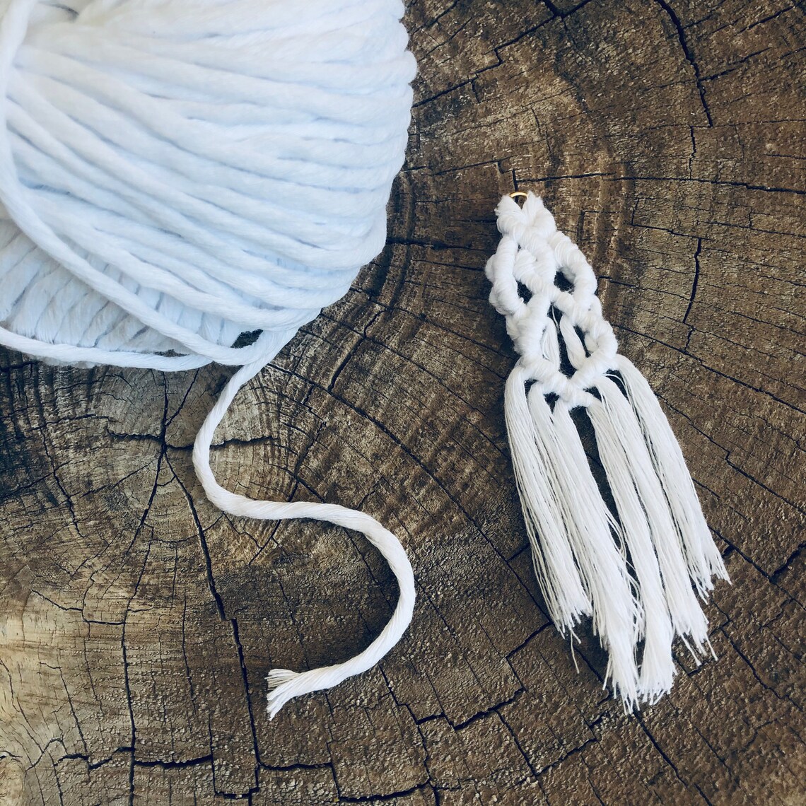 MACRAME Cord White 4MM Macrame Rope Single Twisted Cotton - Etsy