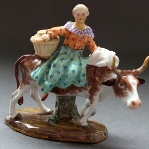 Antique Meissen Porcelain Figurine Miniature 9 Cm X 10 Cm RARE Farmer's ...