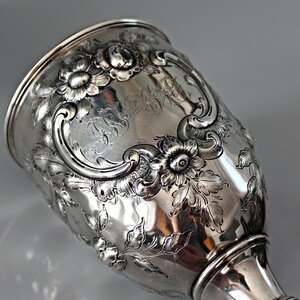 1850 Coin Silver Goblet Chalice Jones, Ball Co Ca 1850 Hand Chased ...