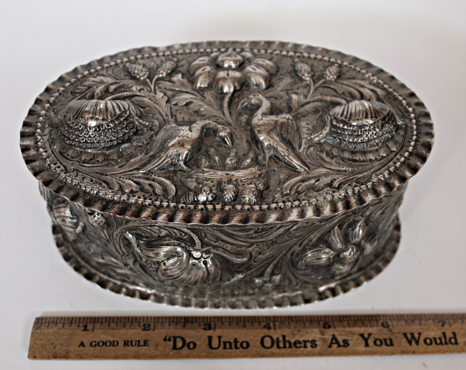 Hanau Continental Silver Repousse Box Chinoiserie Aesthetic | Etsy