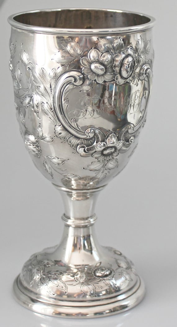 1850 Coin Silver Goblet Chalice Jones Ball Co Ca 1850 Hand | Etsy