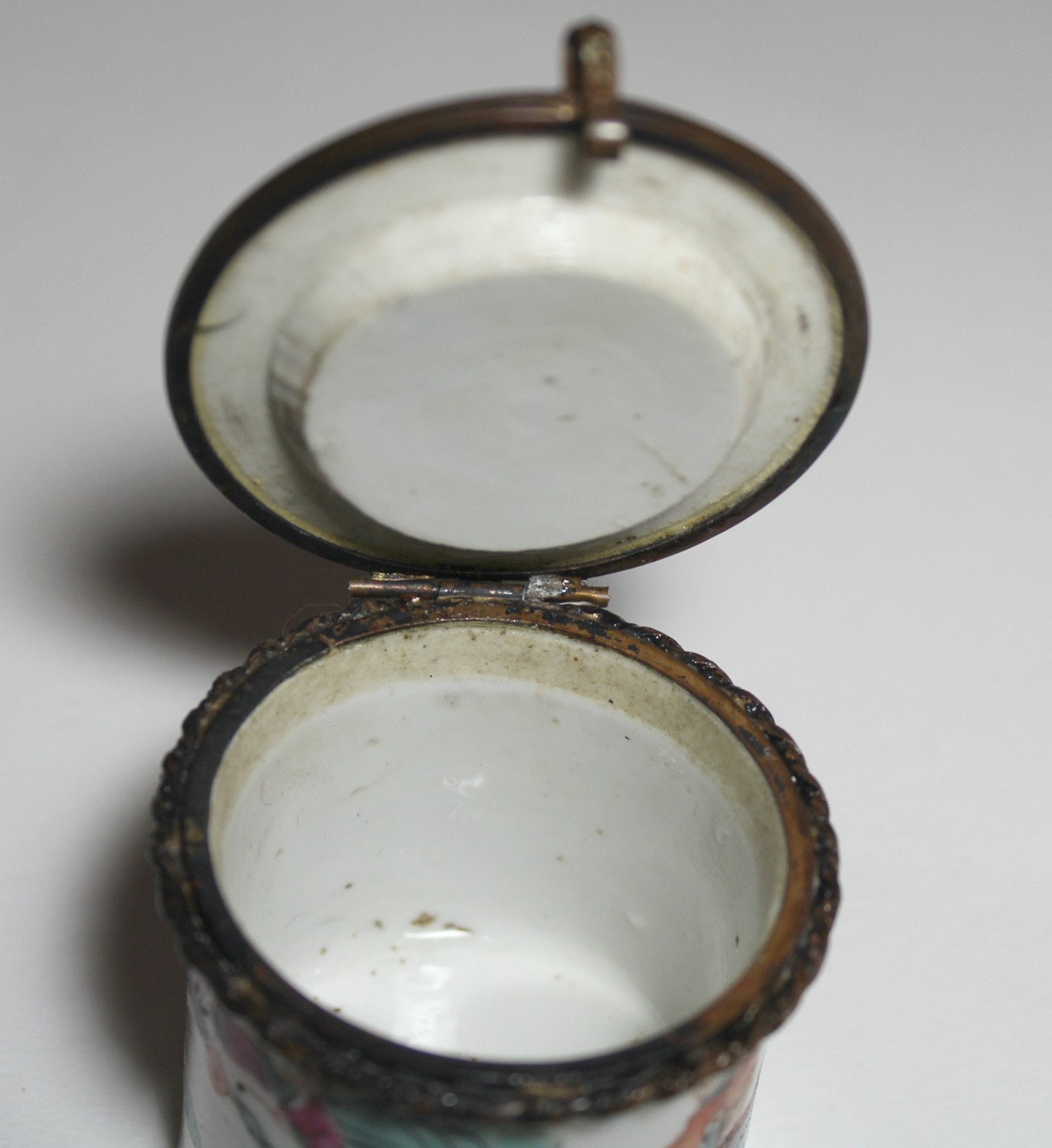 Antique CHINESE Snuff Box Trinket Box Famille Rose Bronze - Etsy