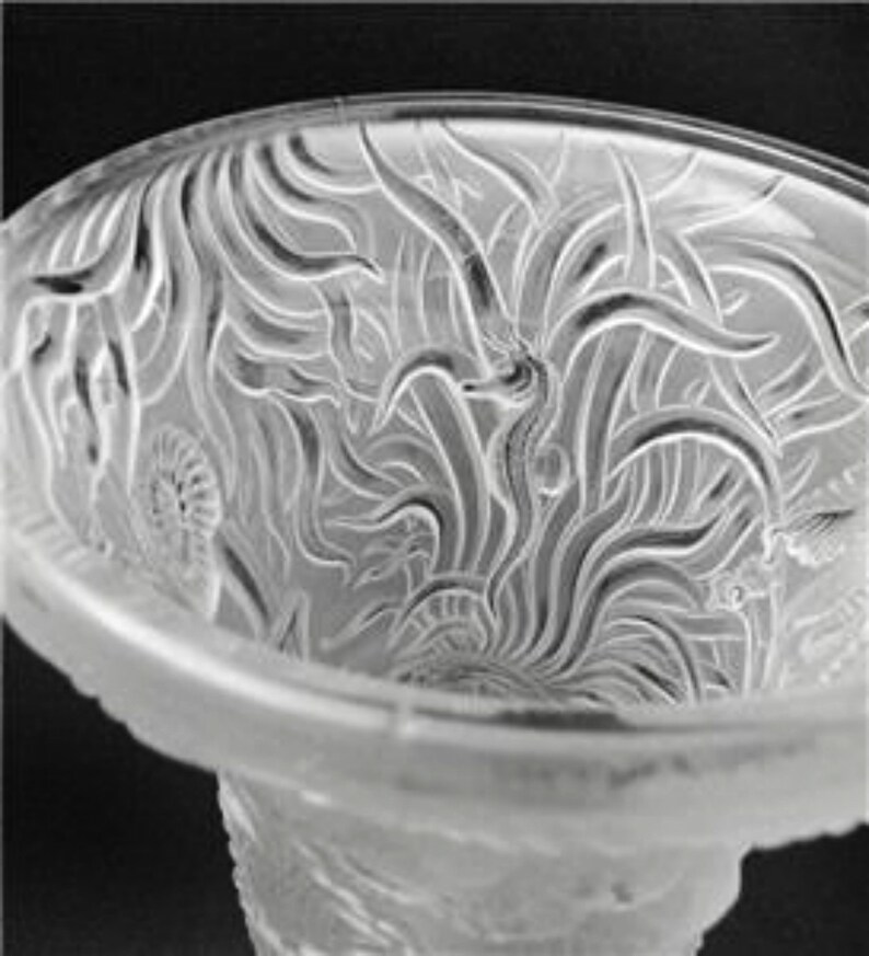 Frosted Crystal Glass Sea Life Vase Josef Inwald Barolac Large 11''H X ...