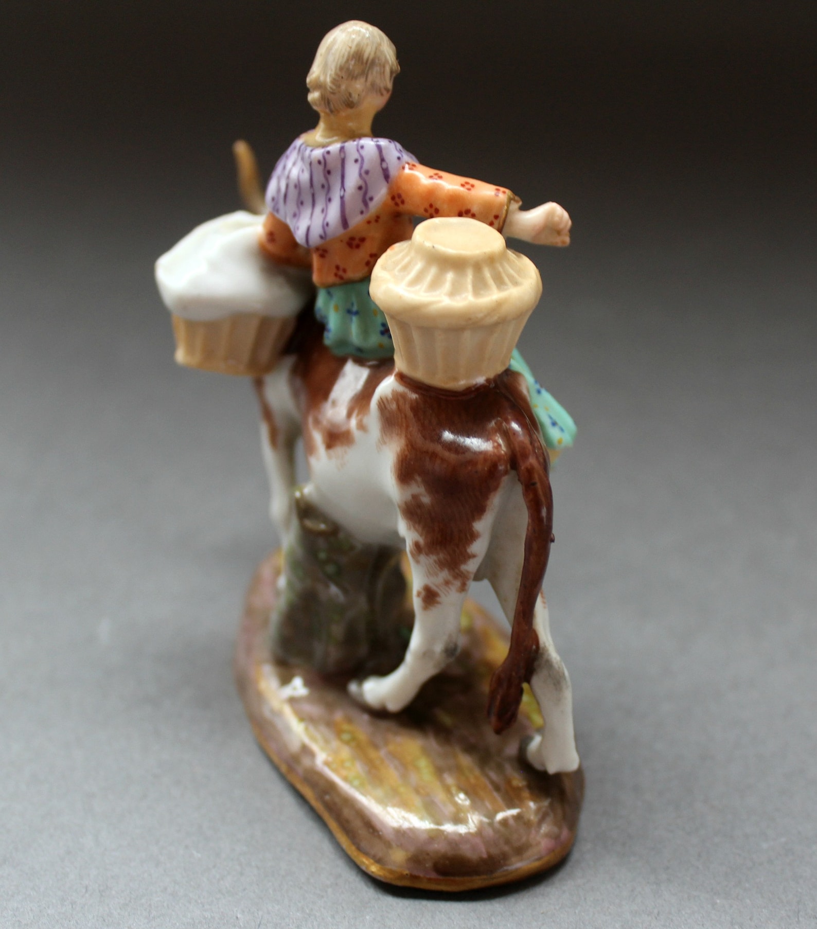 Antique Meissen Porcelain Figurine Miniature 9 Cm X 10 Cm RARE Farmer's ...